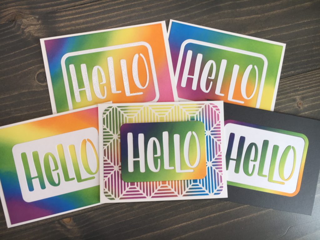 Simple Rainbow Cards using 1 Die - C Clark Creative